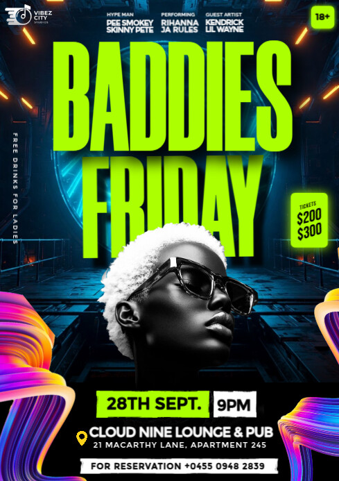 3D Maximalist Bad Sexy Girls Freaks Night Party Event Flyer A4 Template ...