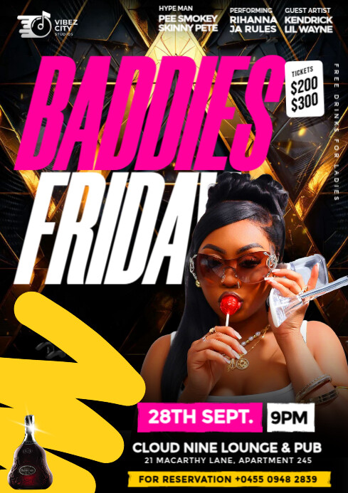 3d Maximalist Bad Sexy Girls Freaks Night Party Event Flyer A4 Template ...