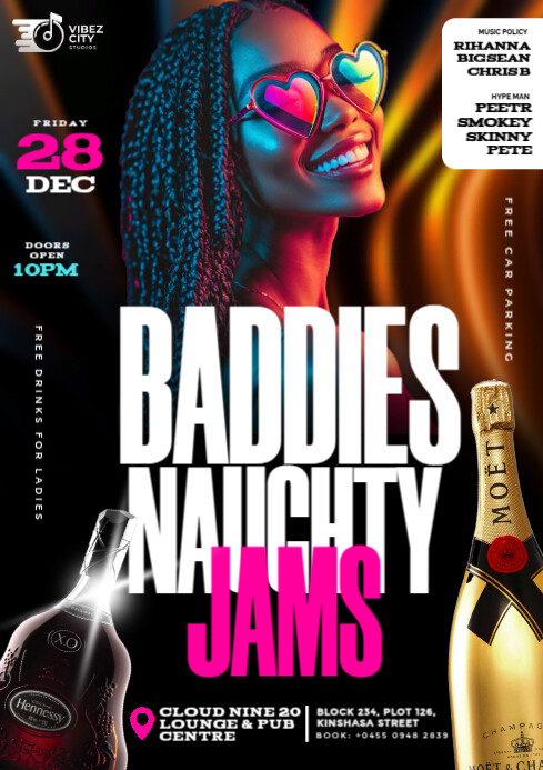 3D Maximalist Baddies Night Club Jams Club Party Event Flyer A4 ...