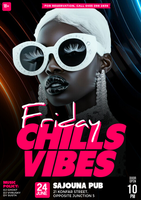 3D Maximalist Chills on Vibes Night Club Event Party Event A4 Template ...