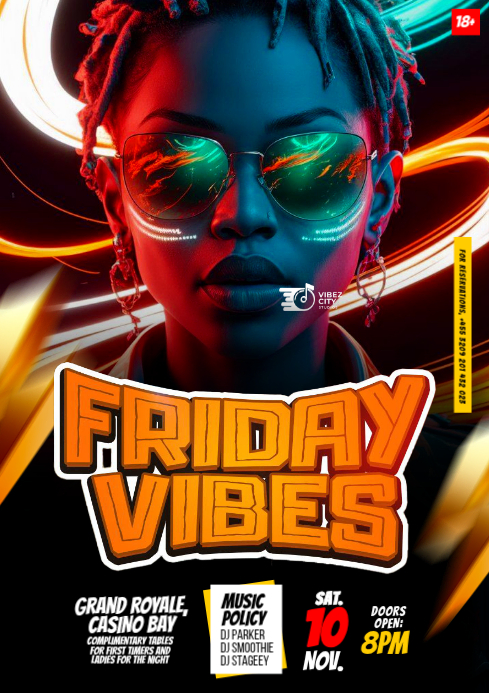 3D Maximalist Night Club Event Party Flyer A4 Template | PosterMyWall
