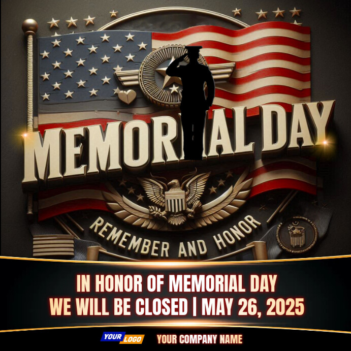 Copy of 3D Memorial Day Closed Notice Design | PosterMyWall