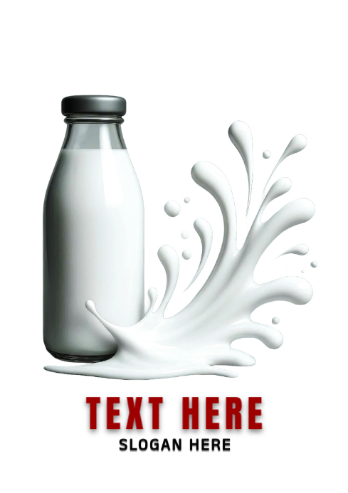 3d Milk Splash A4 Template | PosterMyWall