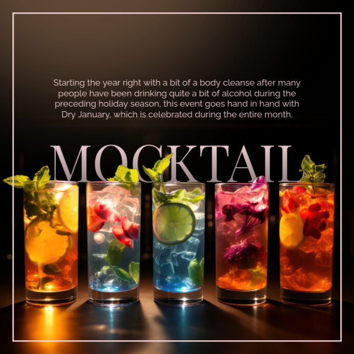 3d Mocktail Drinks Instagram Post Template | PosterMyWall