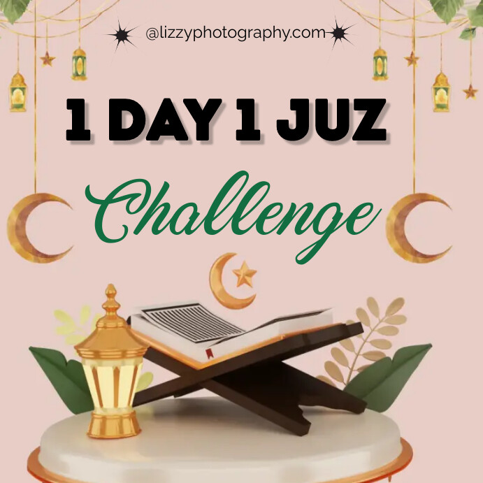 Plantilla de 3D Modern 1 Day 1 Juz Challenge post | PosterMyWall