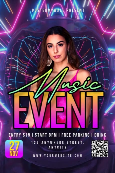 3d Music Event Poster Template | PosterMyWall