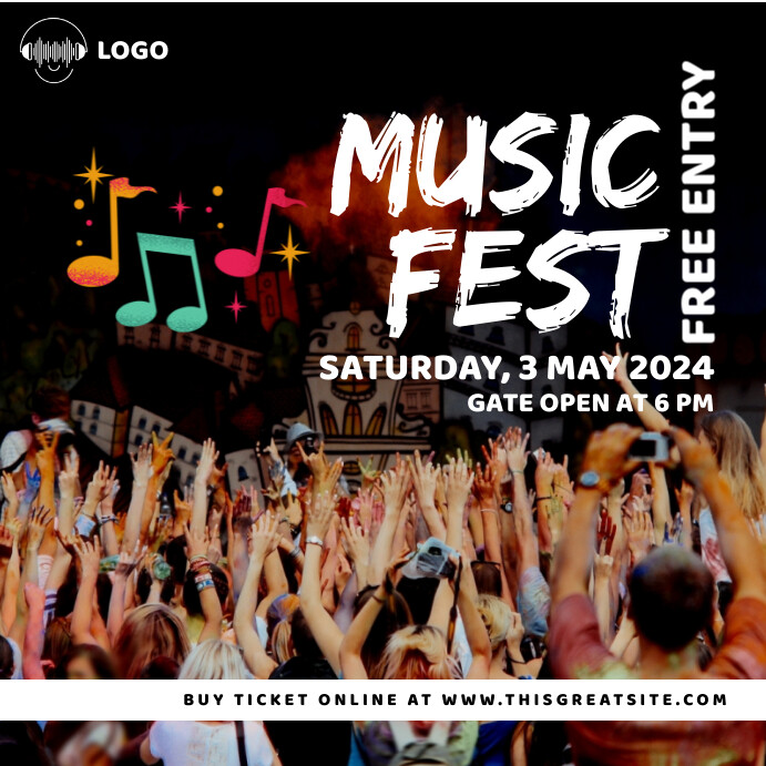 3d Music Festival Event Instagram Post Template | PosterMyWall