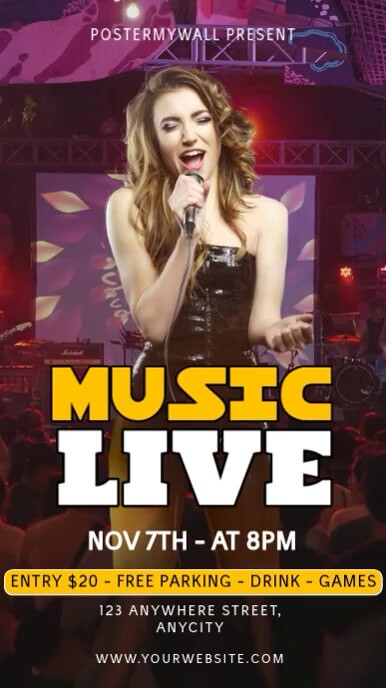 Plantilla de 3d Music Live Reel Instagram | PosterMyWall