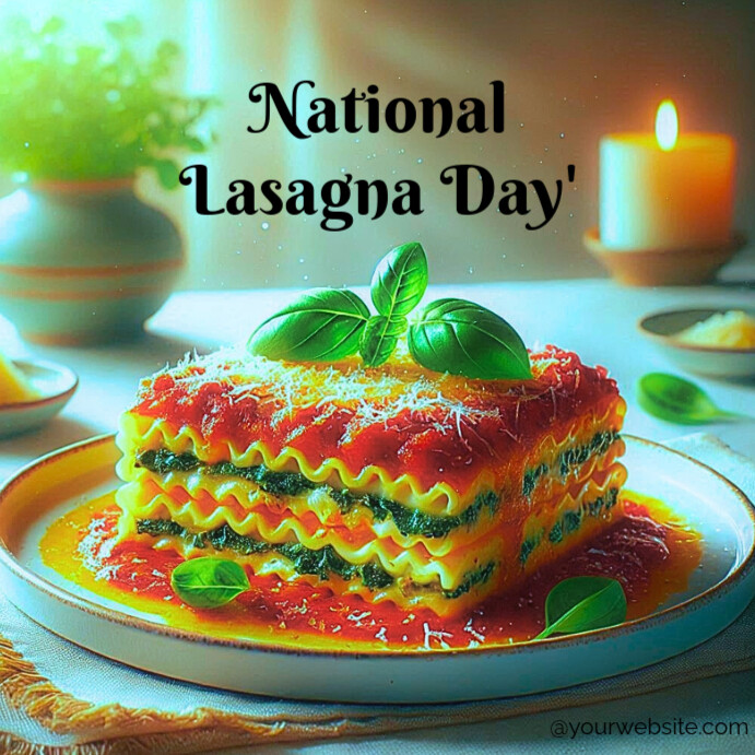 3d National Lasagna Day Instagram Post Template | PosterMyWall