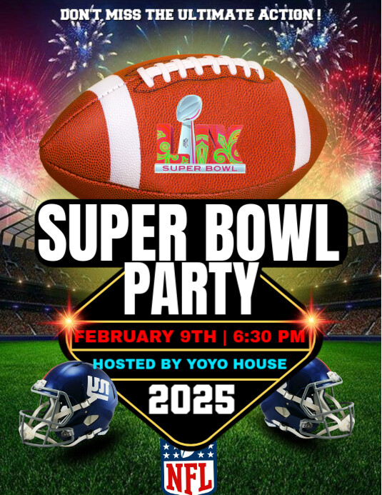 Copy of 3D neon super bowl lix party 2025 | PosterMyWall