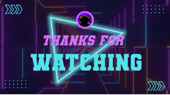 3d Neon Thanks For Watching Animation Digital Display (16:9) Template ...