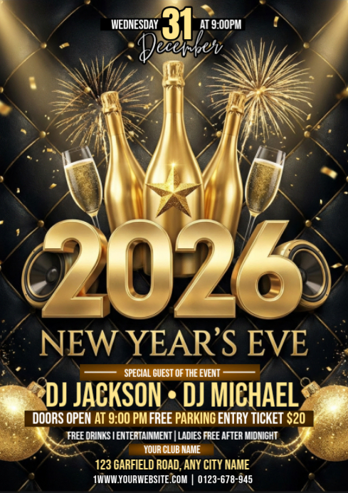 3d New Year Celebration A4 Template | PosterMyWall