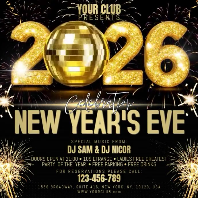3d New Year Square Template | PosterMyWall