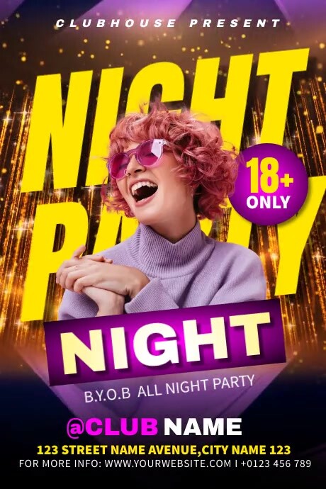 Modèle 3d Night Party Poster | PosterMyWall