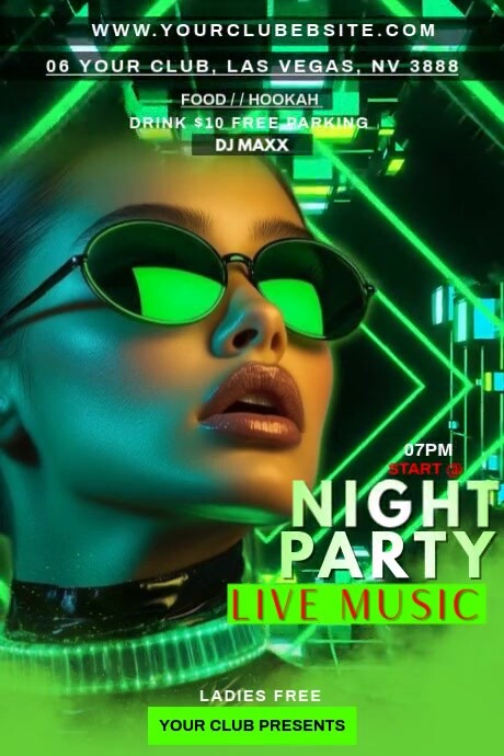 3d Night Party Poster Template | PosterMyWall
