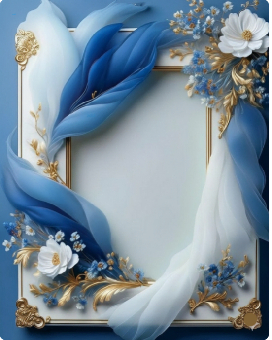 3D Ocean Whisper Floral Frame Template | PosterMyWall