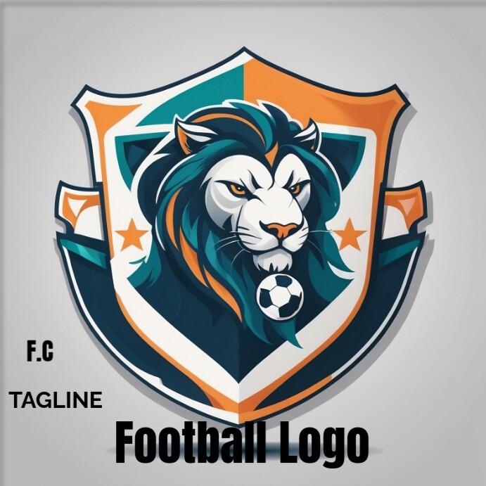 3d Orange and White Football Logo Instagram Post Templat | PosterMyWall