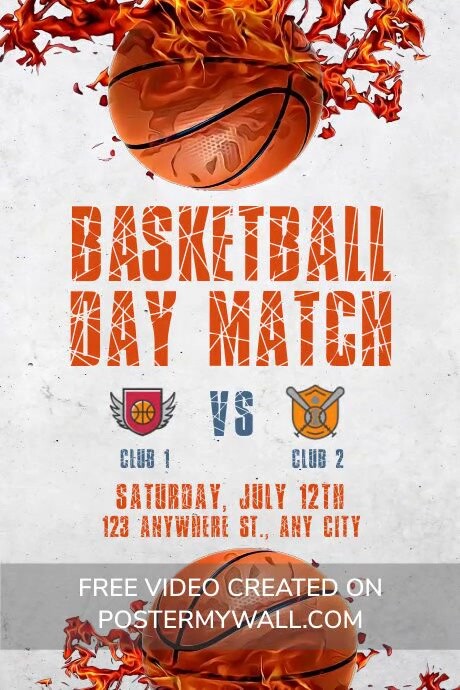 Modèle 3d Orange Basketball Day Poster | PosterMyWall