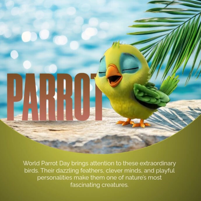 Copy of 3d Parrot Day Instagram Post | PosterMyWall