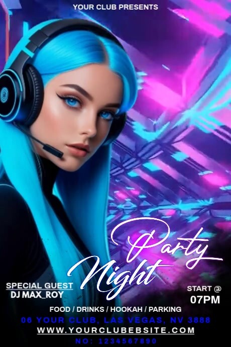 3d Party Night Poster Template | PosterMyWall