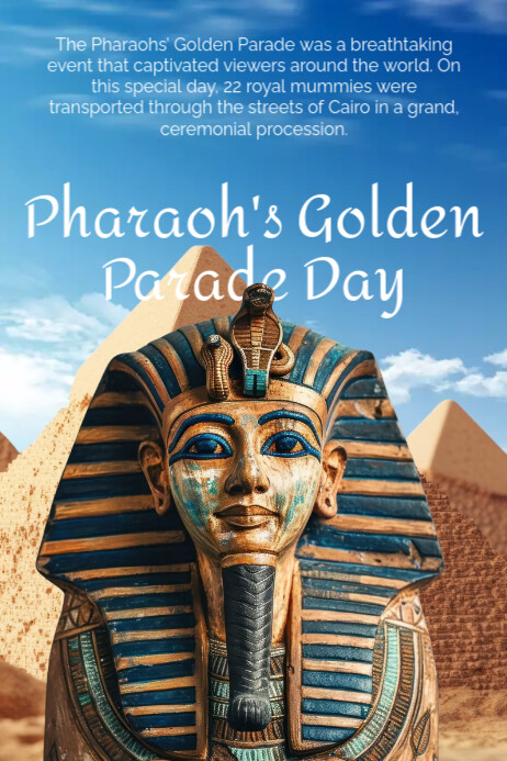 3d Pharaoh's Golden Parade Day Poster Template | PosterMyWall