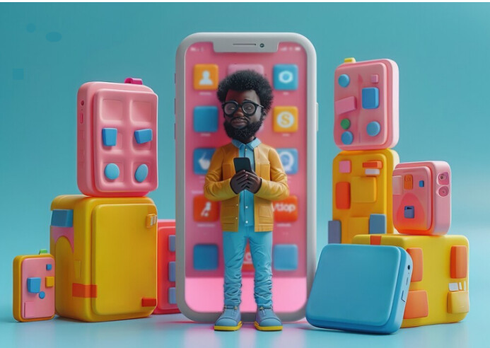 Modèle 3d phone template | PosterMyWall