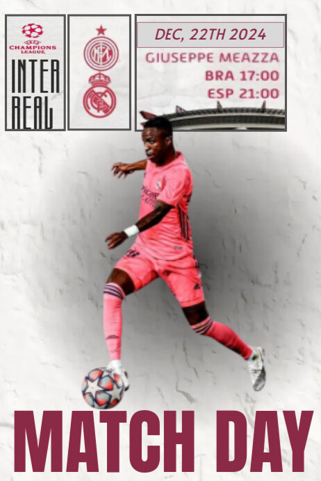 Copy of 3d Pink White Match Day Poster | PosterMyWall