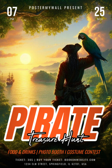 3d Pirate Treasure Hunt Fantasy Poster Template | PosterMyWall