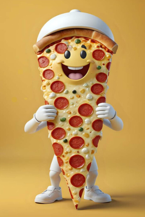 3d pizza cartoon template | PosterMyWall