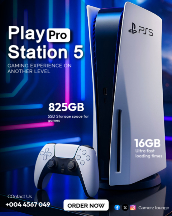 3d Playstation Pro 5 Ps5 Gaming Console Play Station Controller Product ...