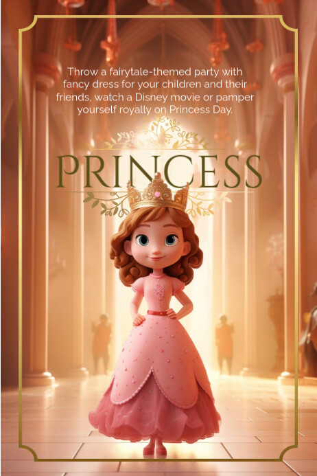 3d Princess Day Poster เทมเพลต | PosterMyWall