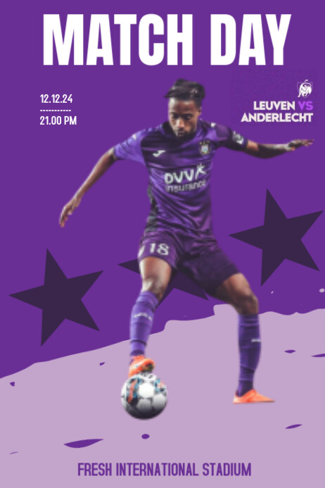 3d Purple Matchday Poster Template | PosterMyWall