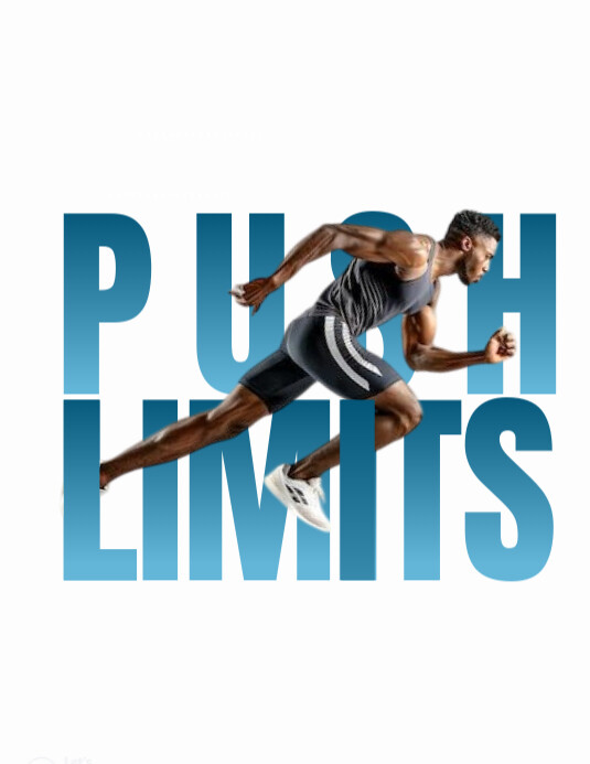 Plantilla de 3d Runner Pushing Limitations Flyer (us Letter) | PosterMyWall