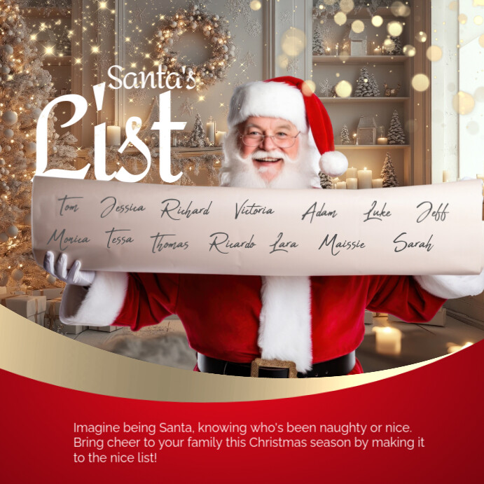 Copy of 3d Santa's List Day Instagram Post | PosterMyWall