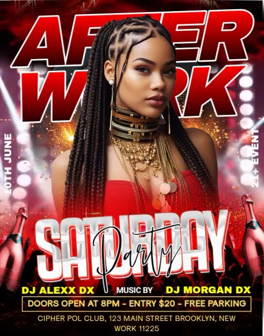 Copy of 3d Saturday After Work Party Poster/wallboard | PosterMyWall