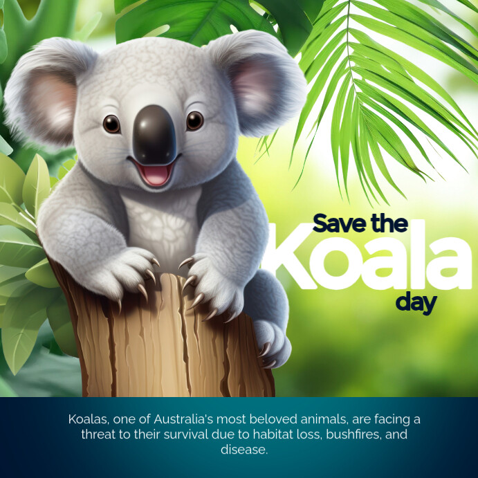 Plantilla de 3d Save The Koala Day Instagram Post | PosterMyWall