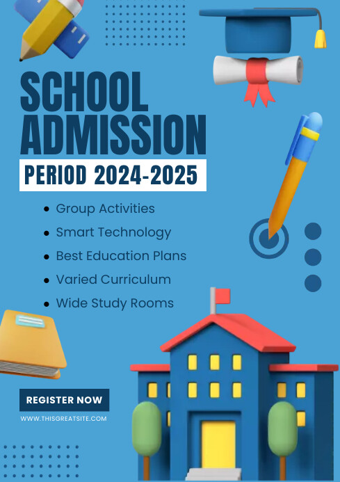 3D School Admission Template | PosterMyWall