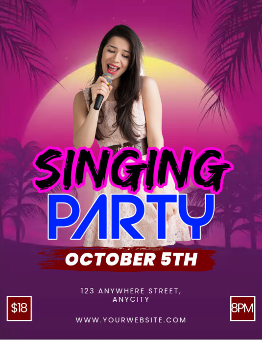 3d Singing Party Pamflet (letter As) Template | PosterMyWall