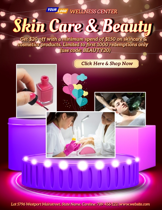 3D Skin Care & Beauty Sale Flyer Design Template | PosterMyWall