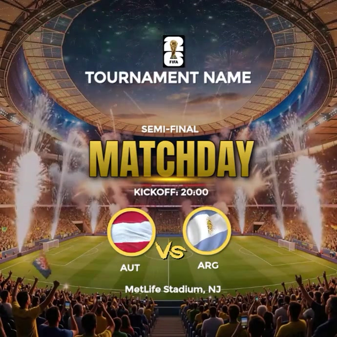 Plantilla de 3d Soccer Match Day Instagram Video Instagram Post ...