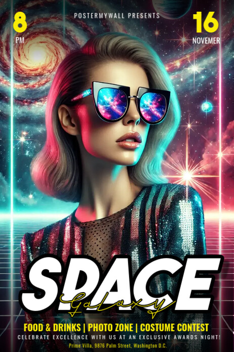 Copy of 3d Space Galaxy Party Poster Template | PosterMyWall