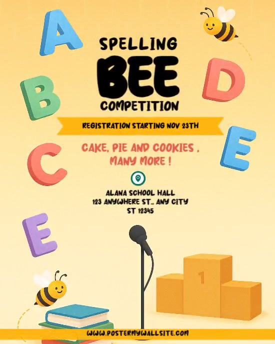 3d Spelling Bee Competition Instagram Portrait Template | PosterMyWall