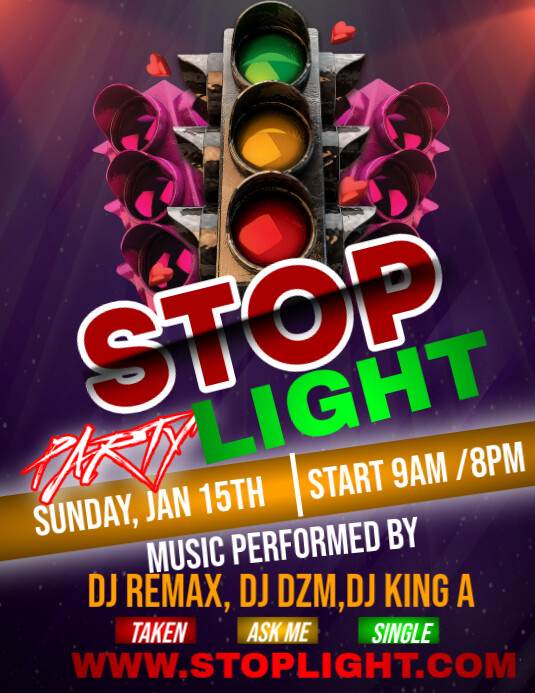 Plantilla de 3d Stop Light Party 2025 Flyer (us Letter) | PosterMyWall