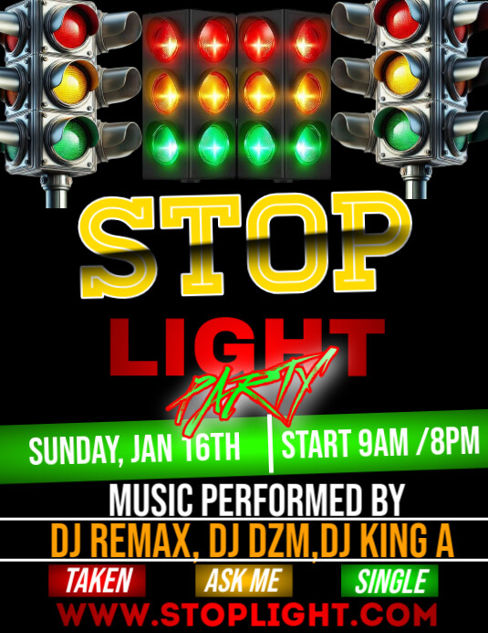Copy of 3d Stop Light Party Flyer (us Letter) | PosterMyWall