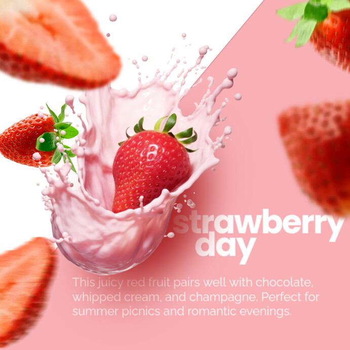 Modèle 3d Strawberry Day Instagram Post | PosterMyWall