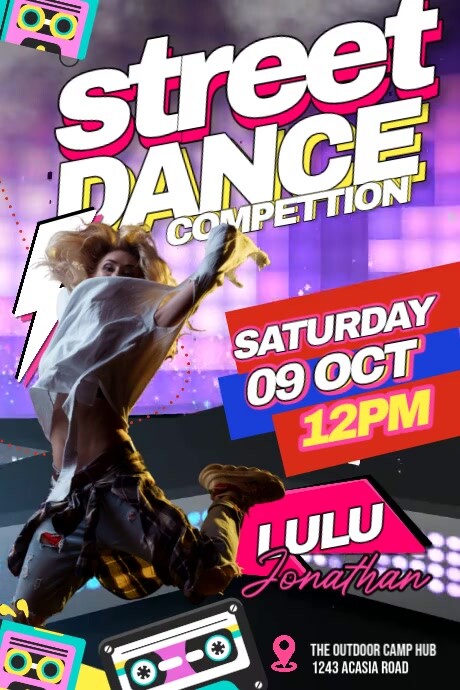 3d Street Dance Competition Poster เทมเพลต | PosterMyWall