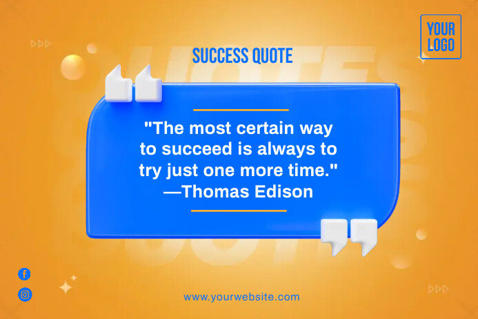 3d success quote (1) Template | PosterMyWall