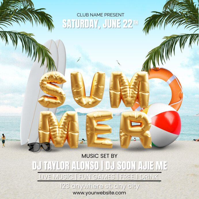 Copy of 3D Summer Instagram Post | PosterMyWall