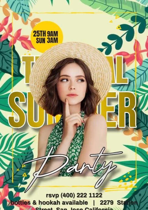 Modèle 3d Summer Party A4 | PosterMyWall