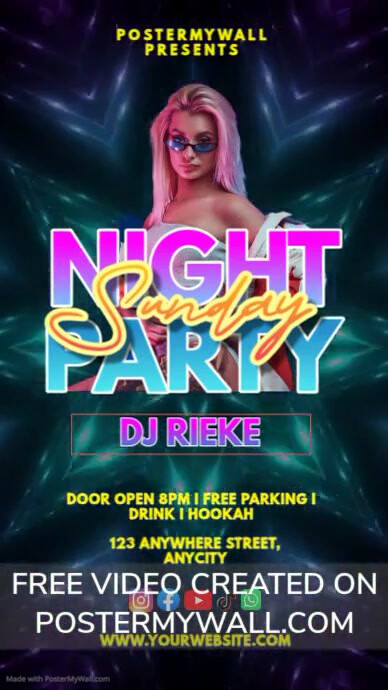 3d Sunday Night Party Reel Instagram Template | PosterMyWall